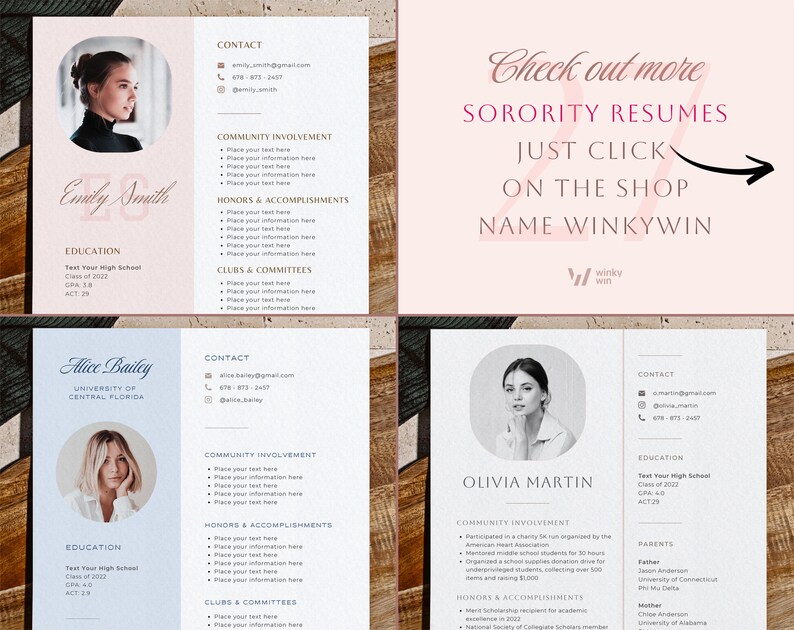 Delta Sigma Theta Sorority Resume Template DST Resume for - Etsy