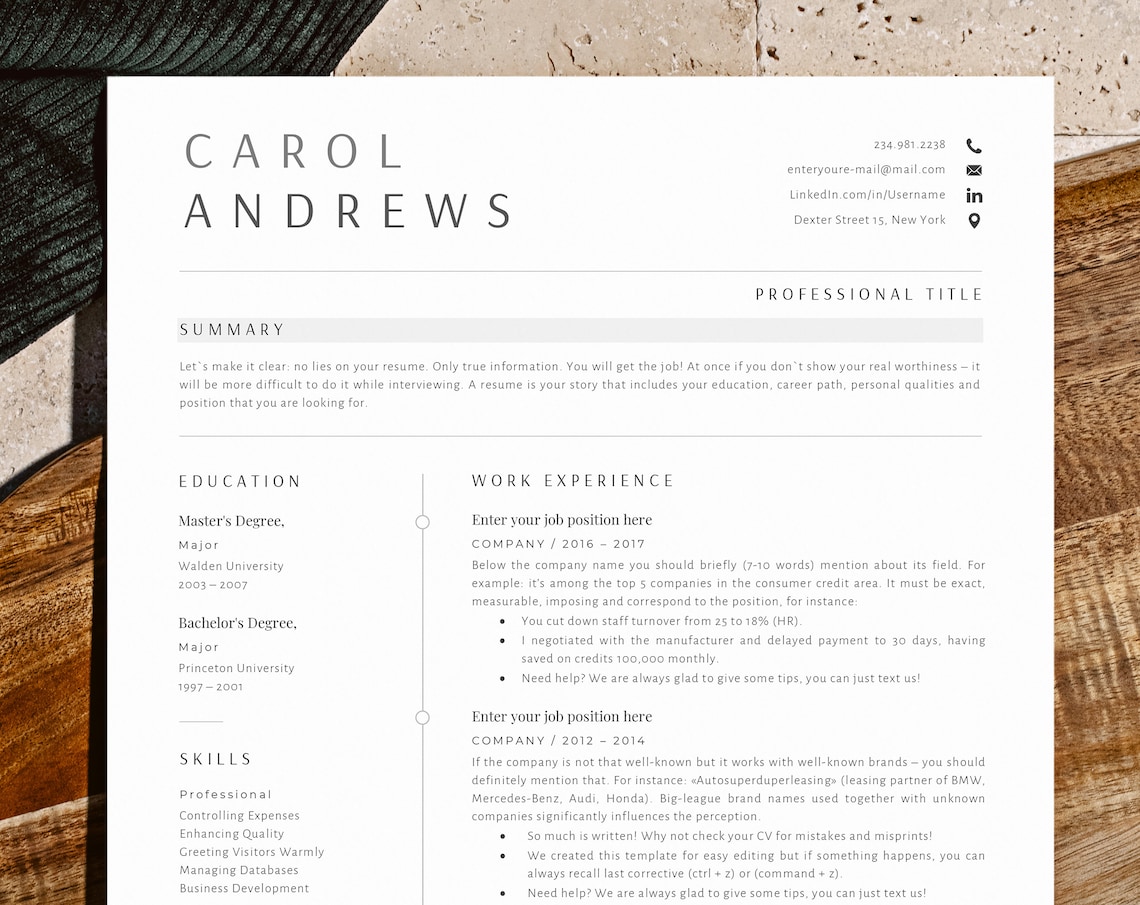 Chief Executive Officer Resume Template Word & Mac Pages, Chief ...