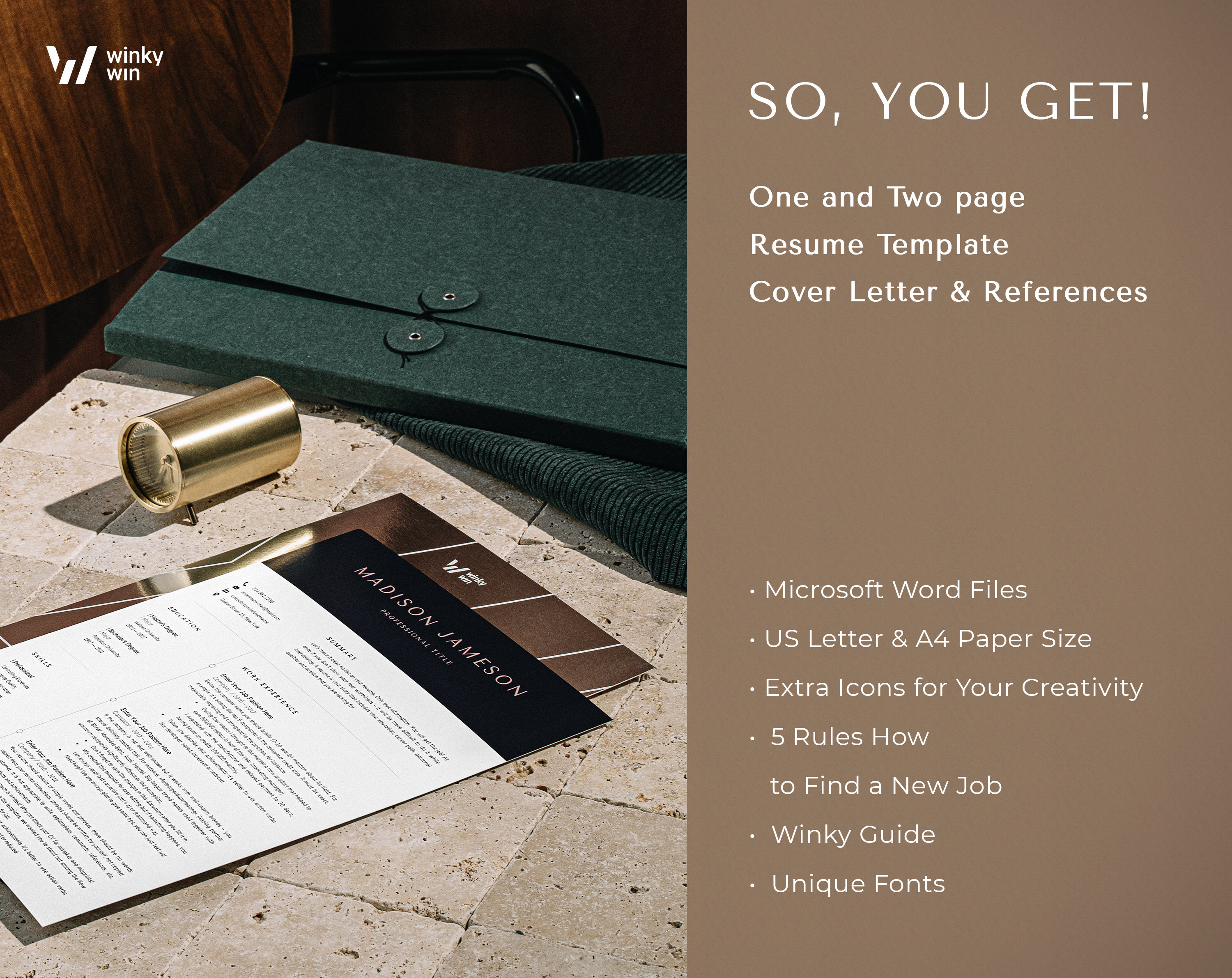 Gold Resume Template, Conservative and Strong Cv Template Format ...