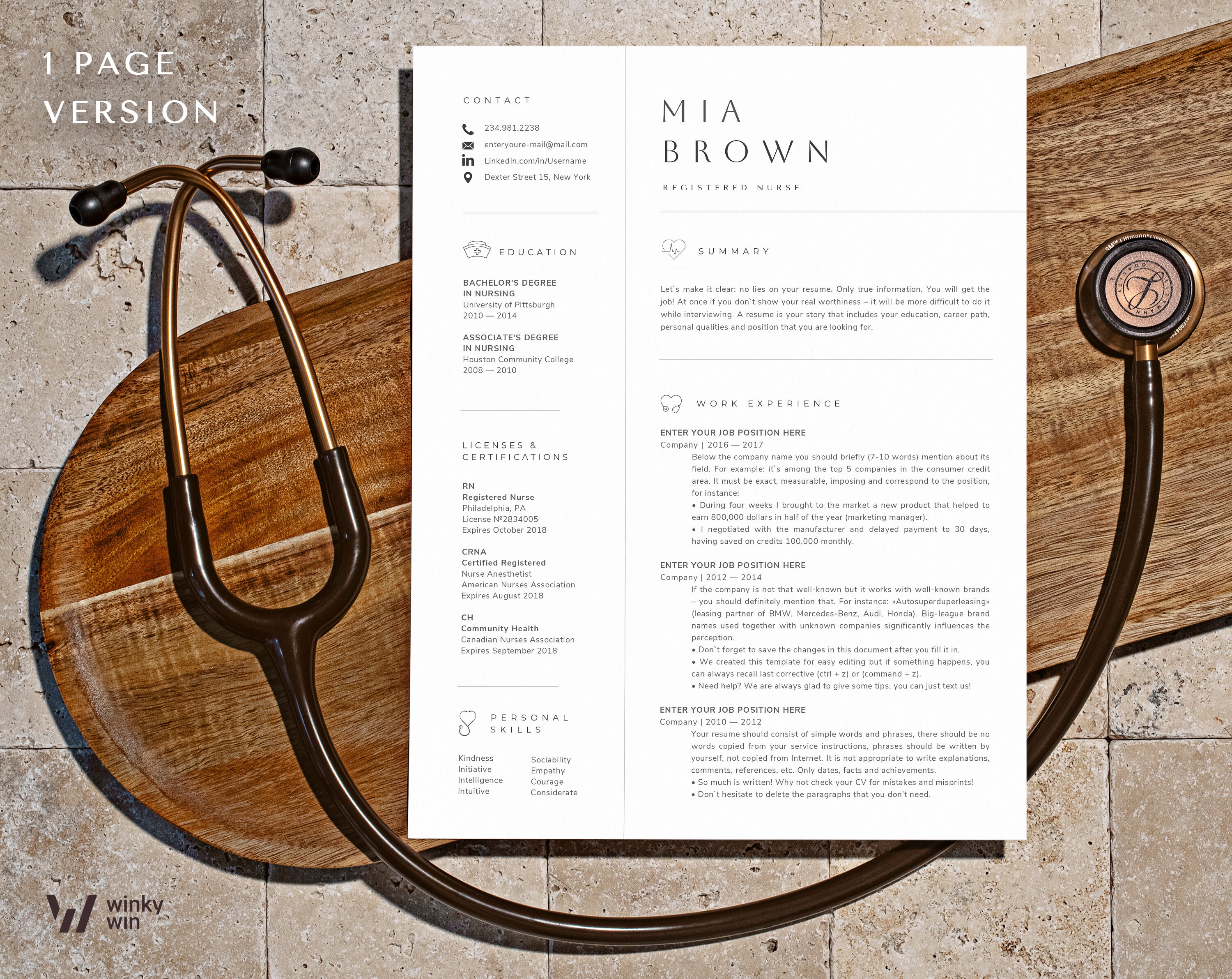Nurse Resume Template Nursing Resume New Grad, BSN Resume Design ...