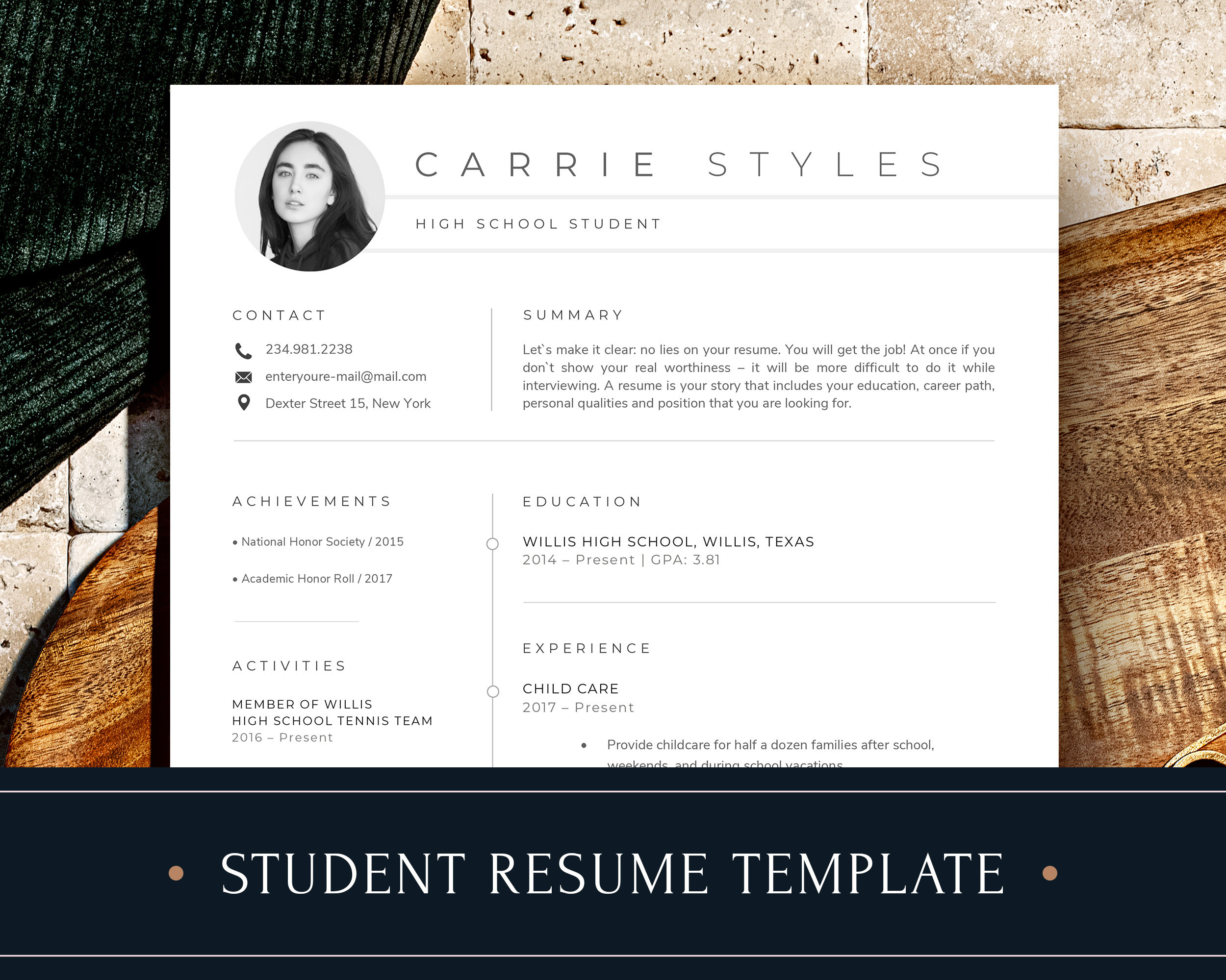 Graduation Gifts for Her High School Resume Template Students, College ...