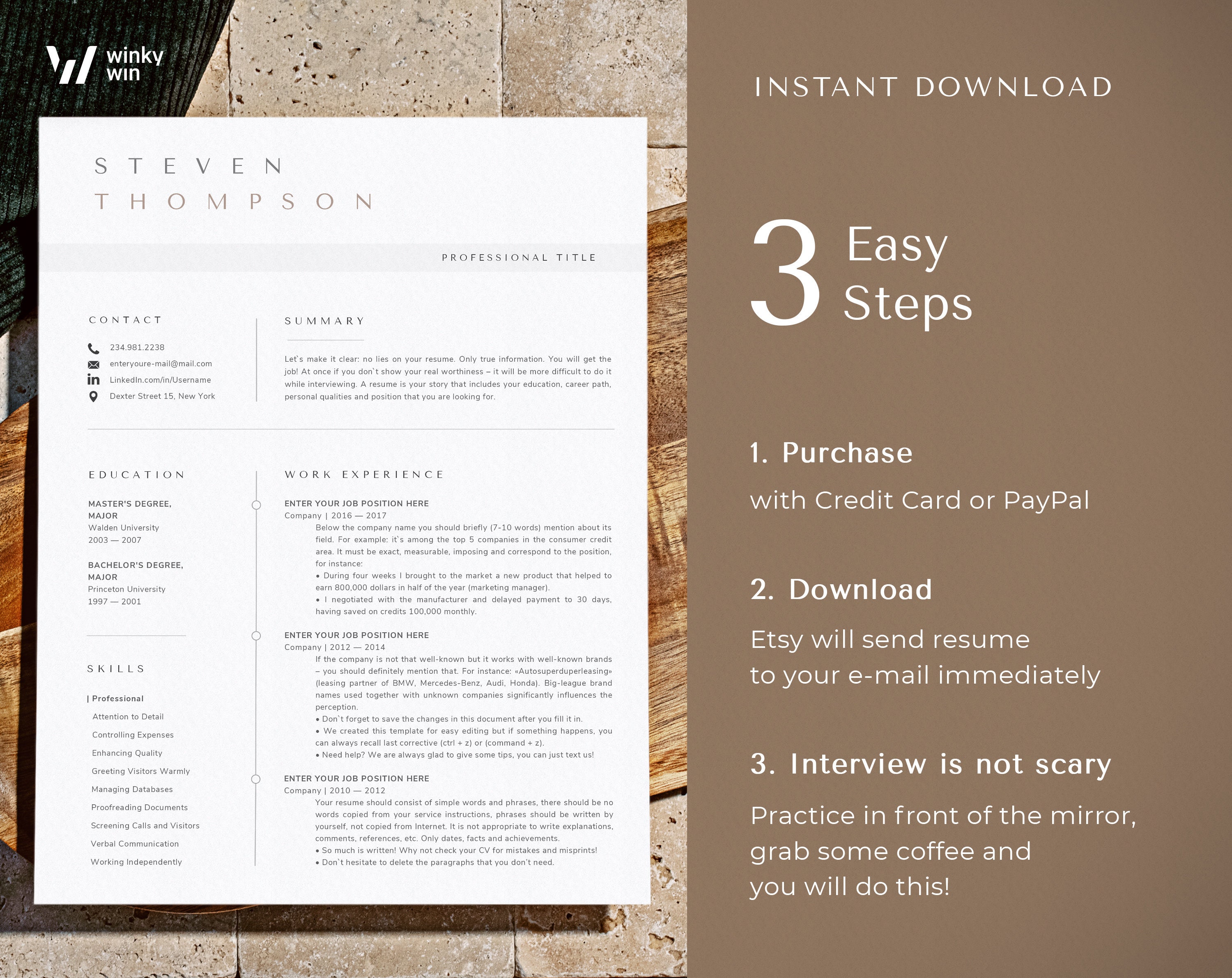 Modern Resume Templates, Simple Resume Template 2024, Template for ...