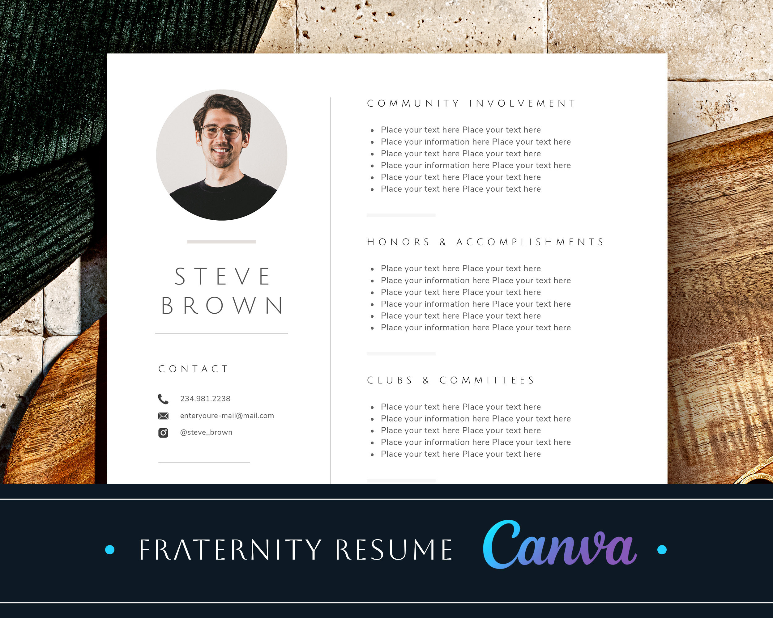 Fraternity Resume Template Canva, Fraternity Rush Resume, Recruitment ...