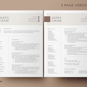Beige Resume Template Apple Pages and Word, Brown Resume and Cover ...