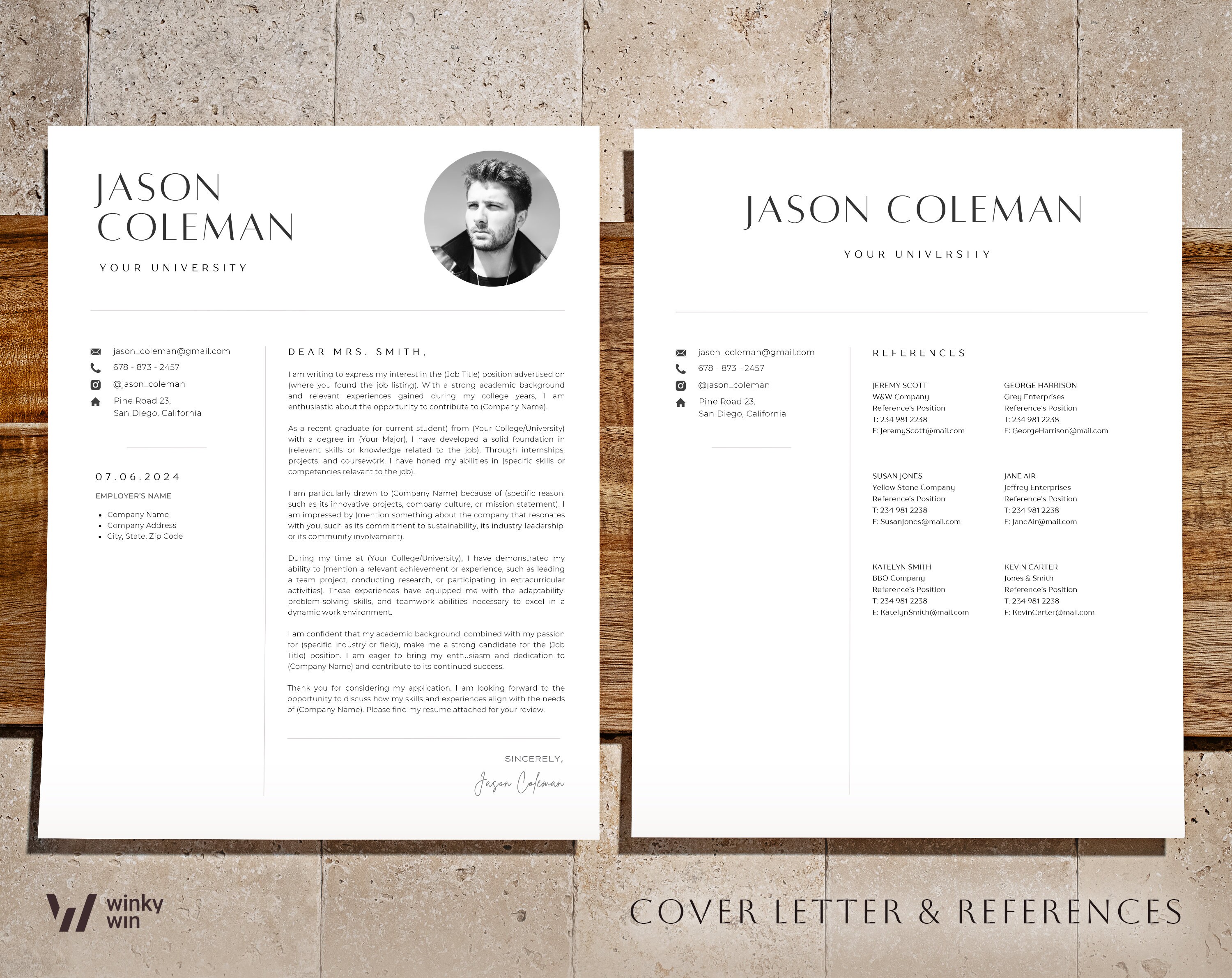 College Resume Template, Graduation Gift, Class of 2024 College ...