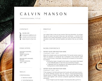 Resume CV Template Template - Programming & Coding - Professional ...