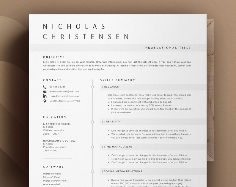 Functional Resume Template Skills Based Resume Cv Template - Etsy