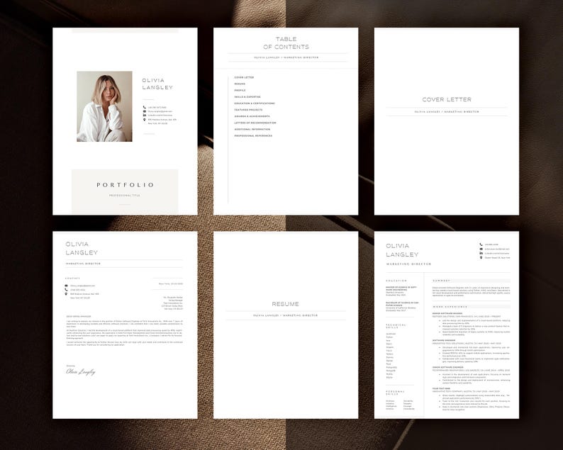 Modern Portfolio Template, Professional Portfolio Layout, Marketing ...