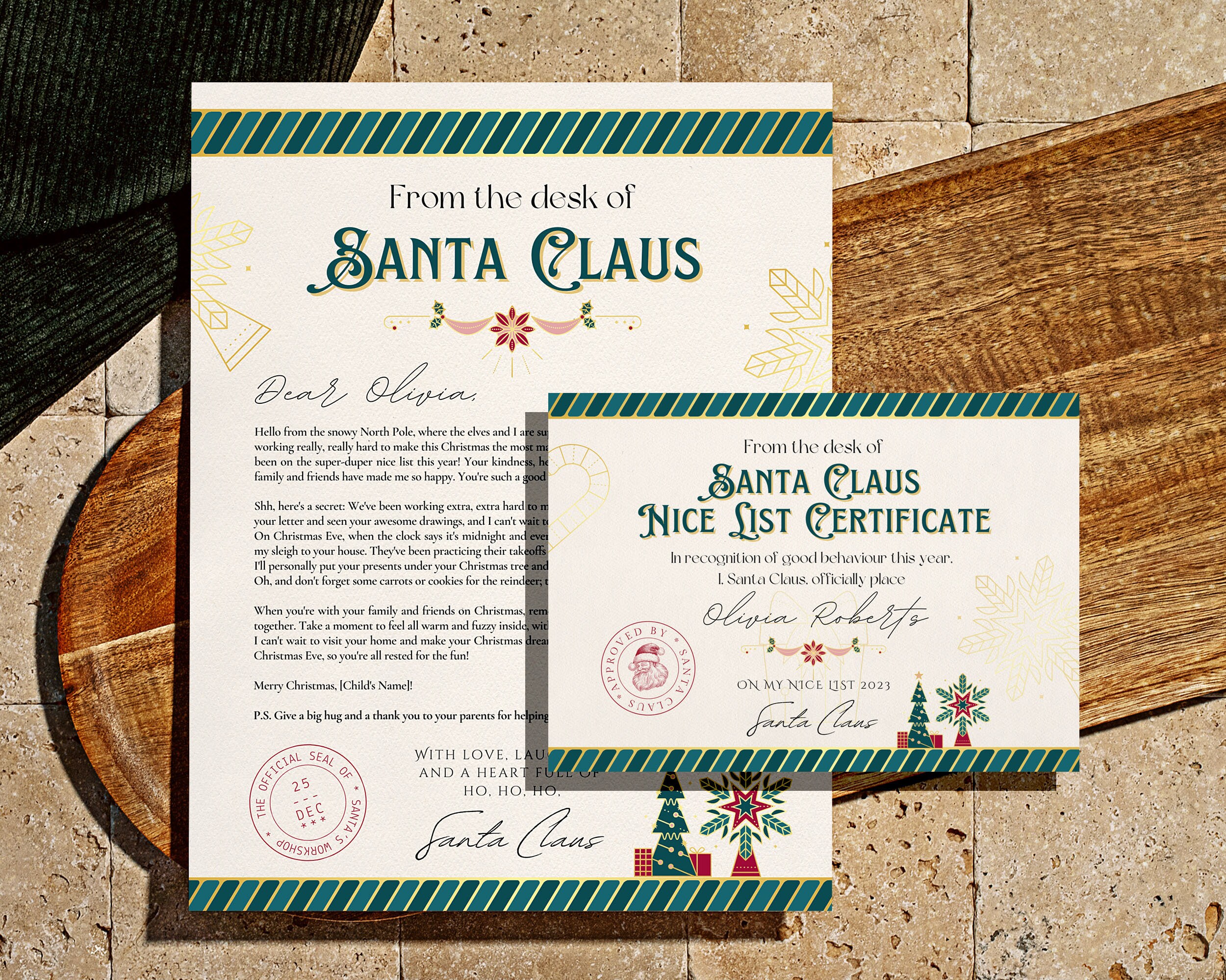 Christmas Letter From Santa Printable, Editable Santa Claus Nice List ...