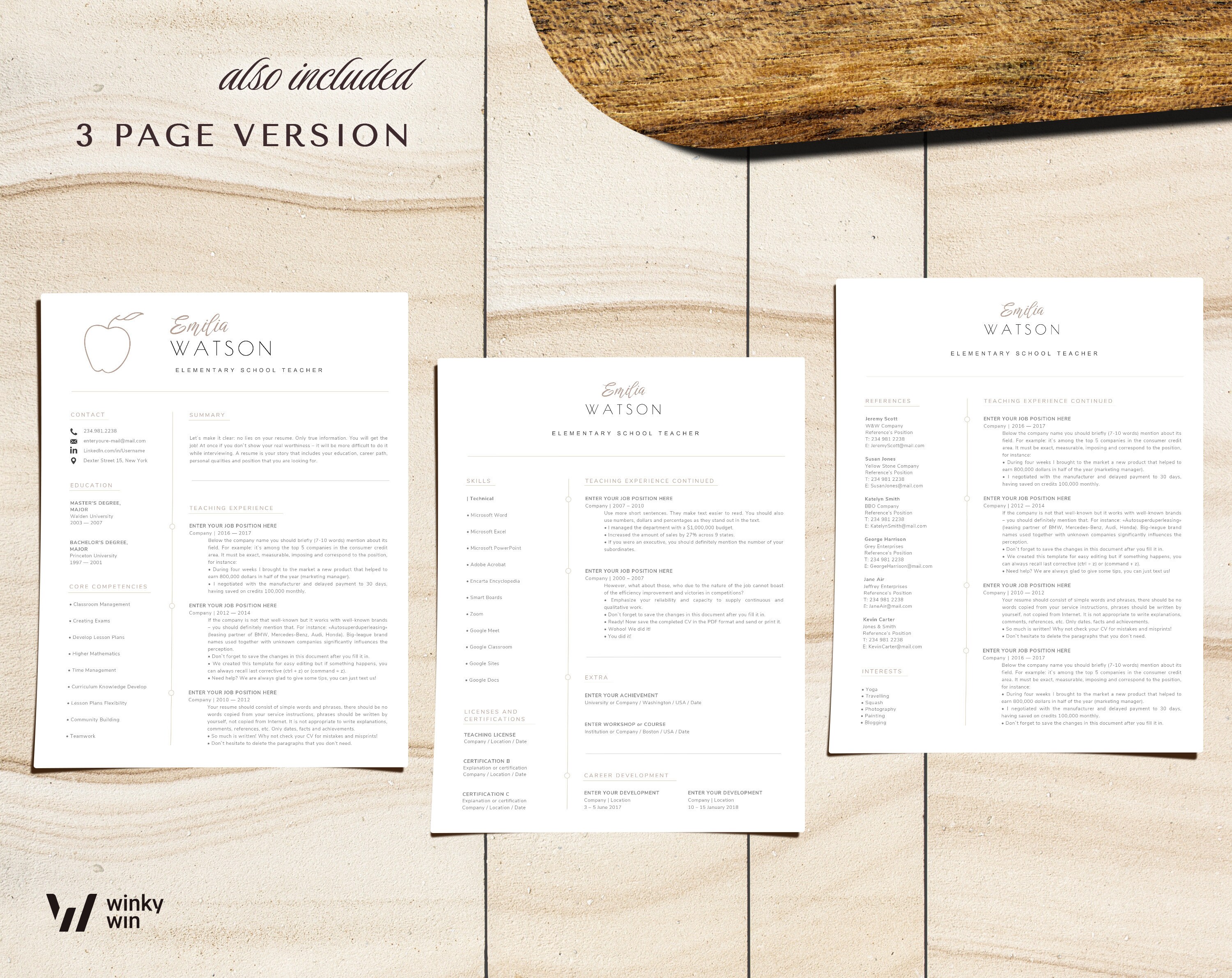 Teacher Resume Template Google Docs, Word & Pages, Teaching Resume Word ...