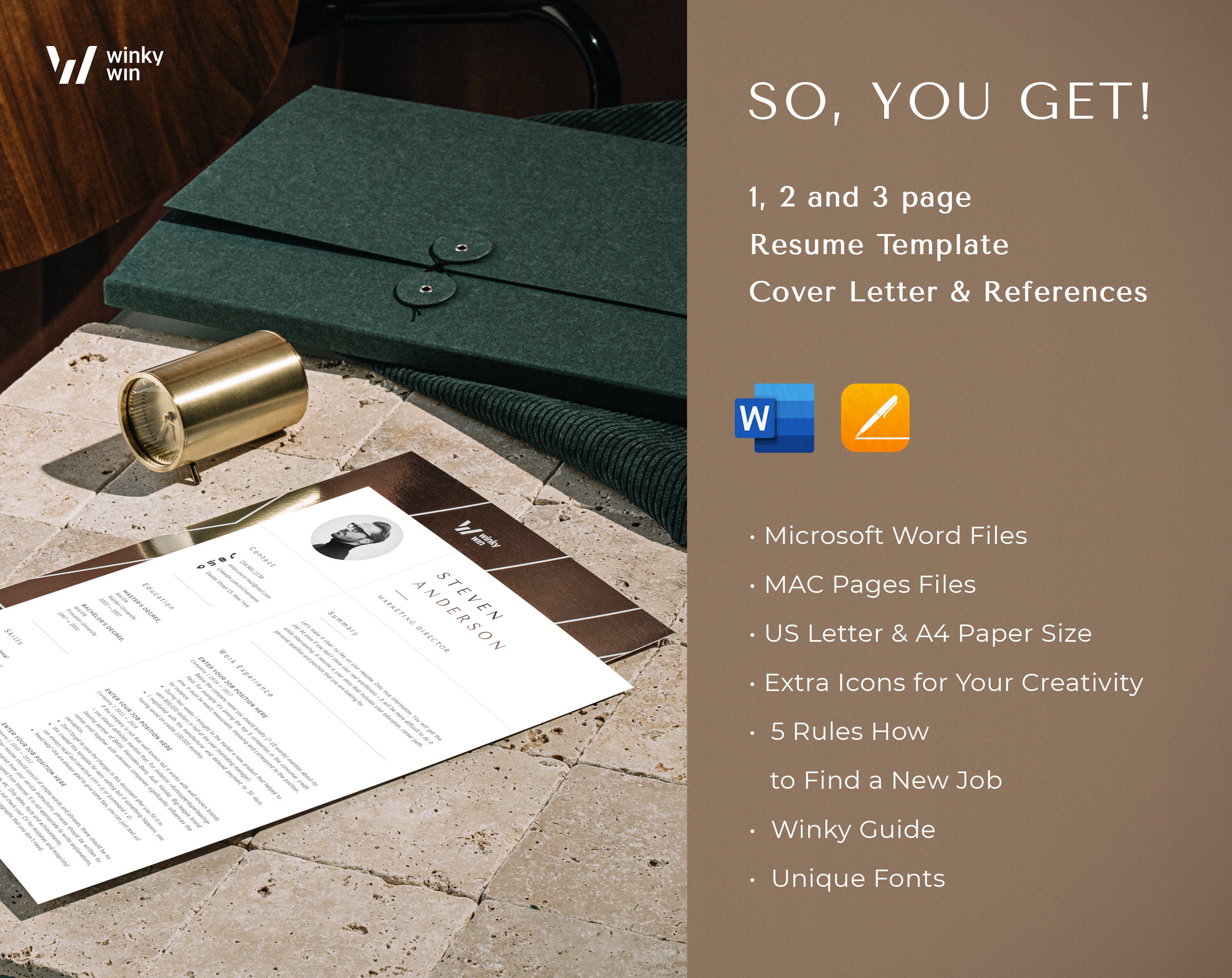 Conservative Resume With Image, Strong Resume for Men, Cv Template With ...