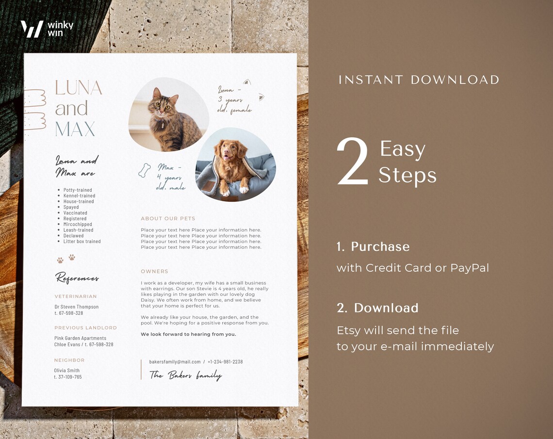 Pet Profiles & Bios for Adoption Ads, Pet Resume for Your Rental ...