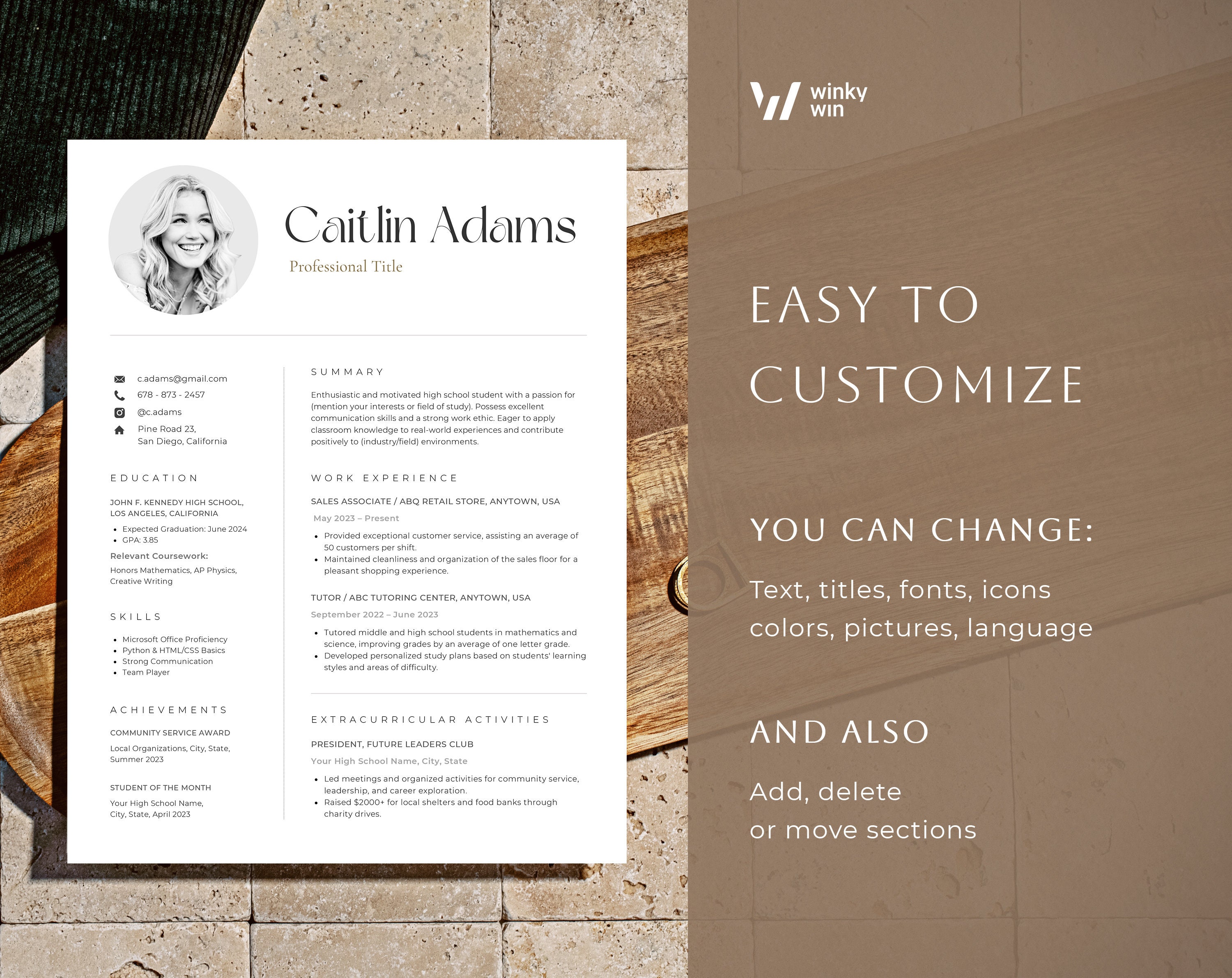 Graduation Gifts, High School Student Resume, High School Resume ...