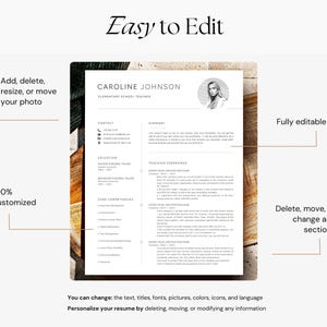 Modern School Teacher Resume Template Word, Google Docs and Pages, Best ...