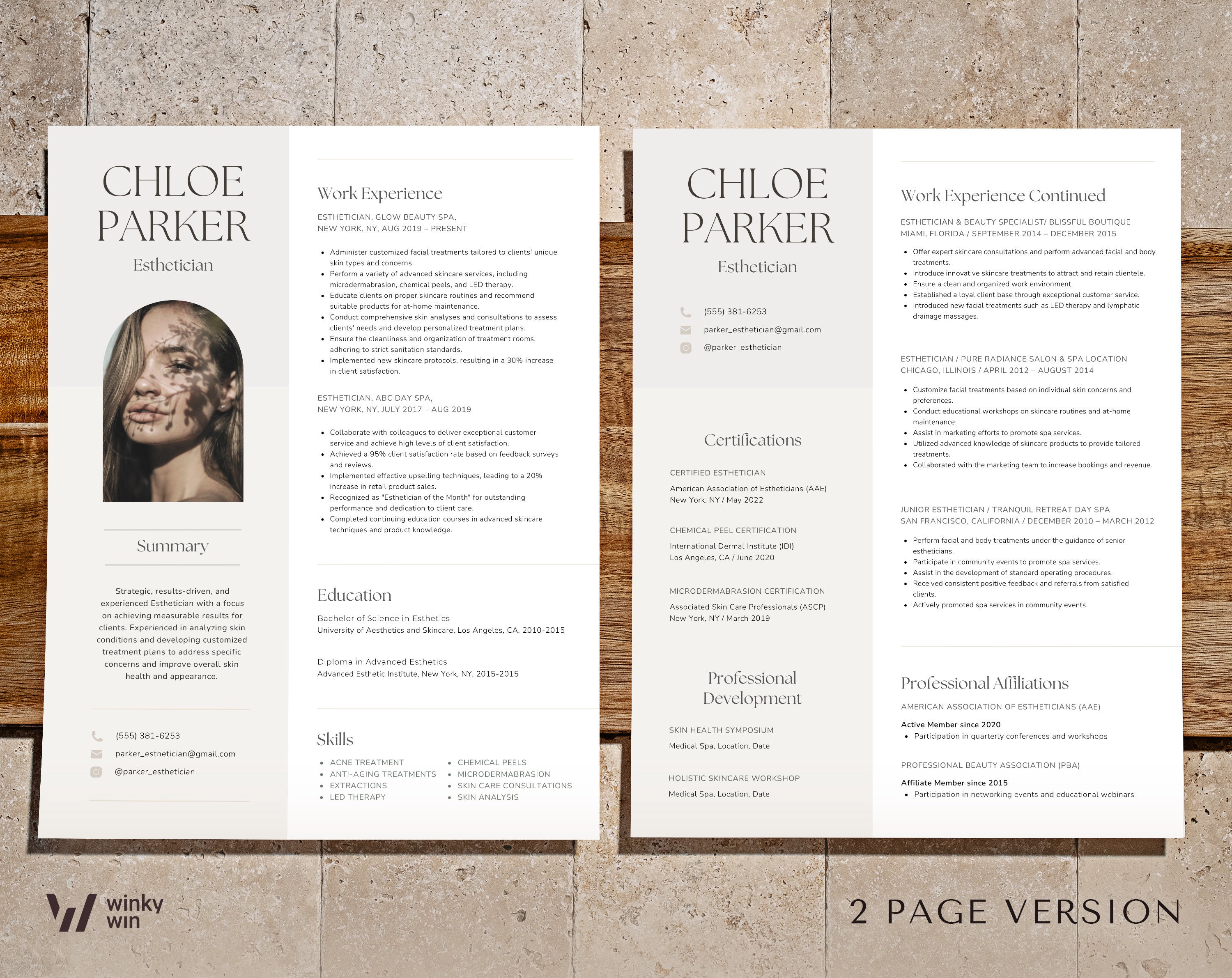 Aesthetician Cv Template, Esthetician Resume Template Canva, Cv ...