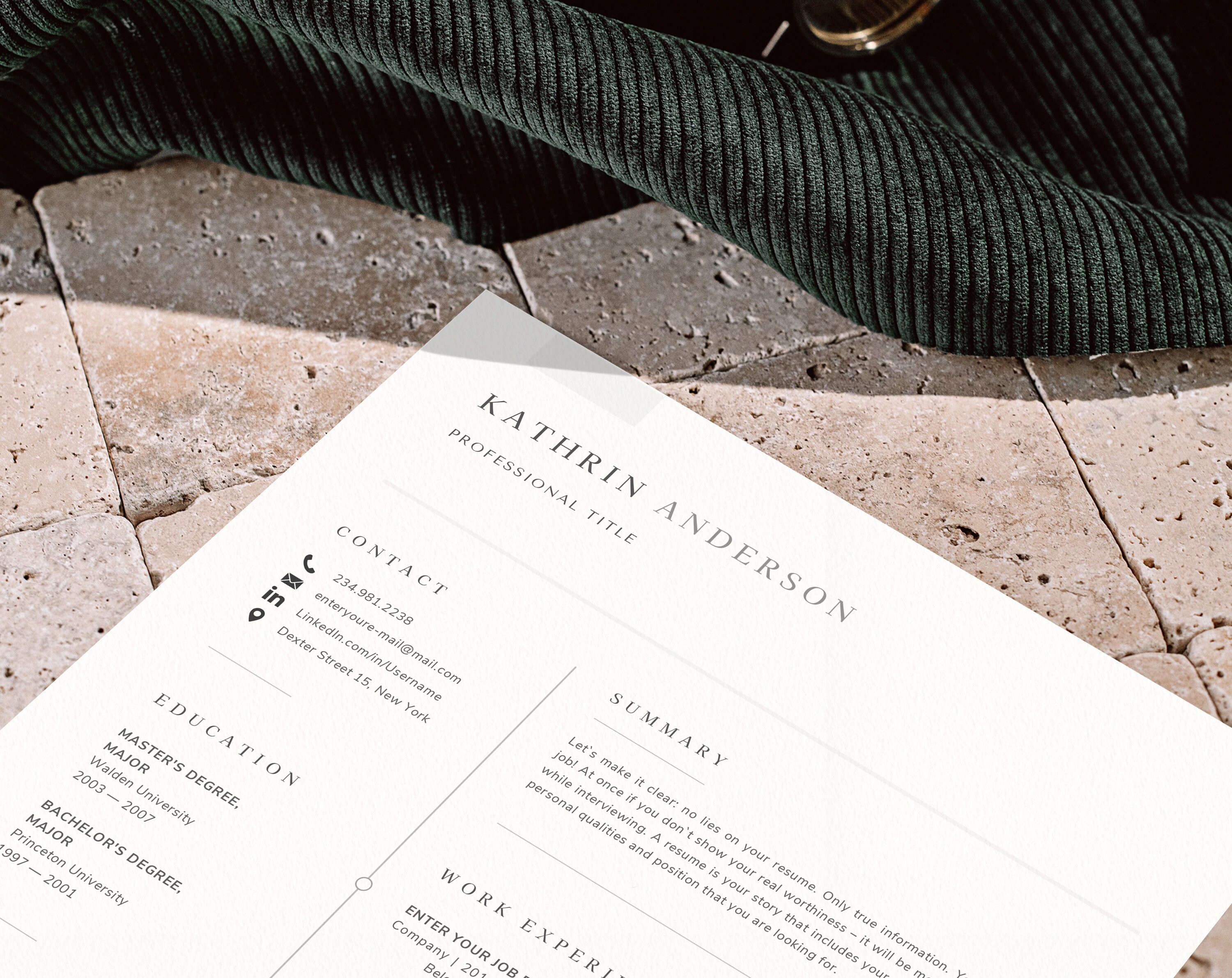 Easy to Edit Professional Resume Template, User Friendly Resume Designs ...