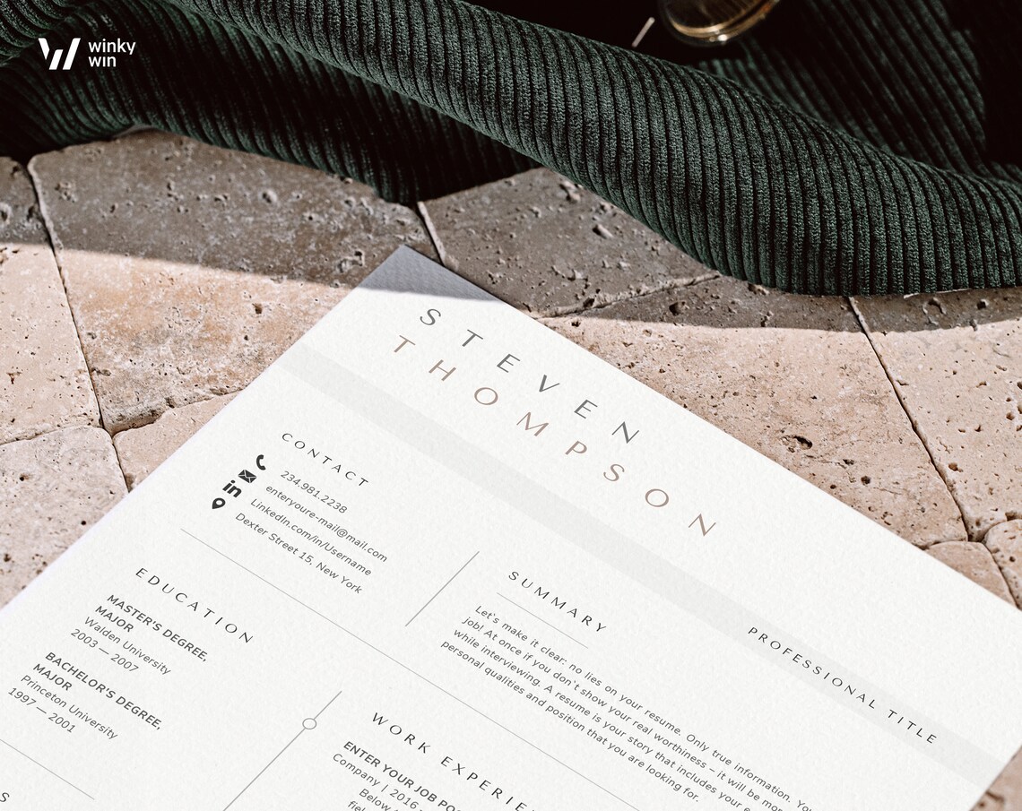 Modern Resume Templates, Simple Resume Template 2024, Template for ...