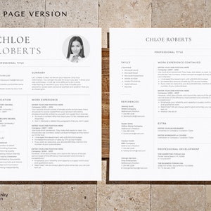 Canva Resume Template + Word Template for Resume Cv Template, Easy ...