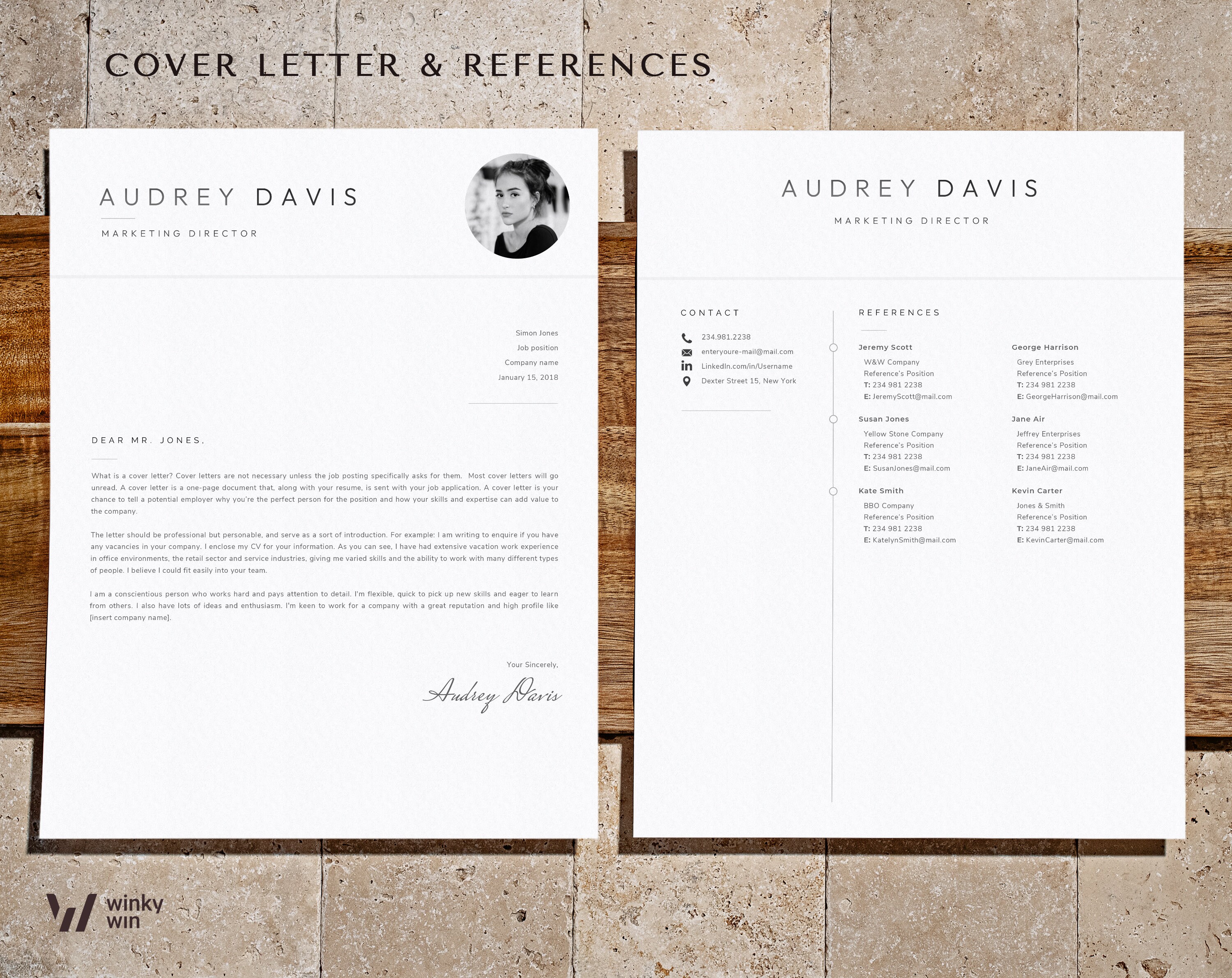 Minimalist Cv Template With Photo, Headshot Resume Template With ...