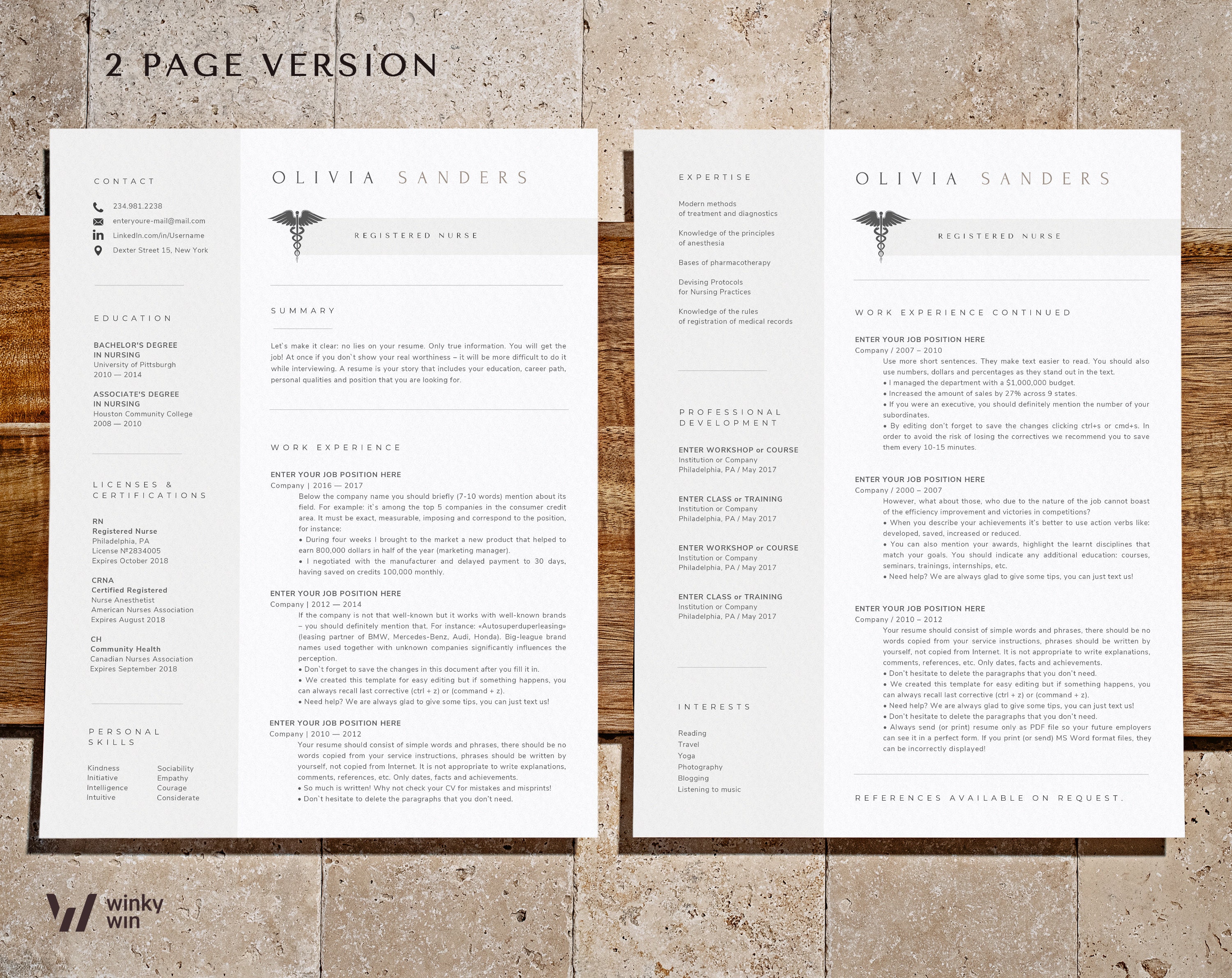 Registered Nurse Resume Template Word Pages Resume Nurse, Nursing ...