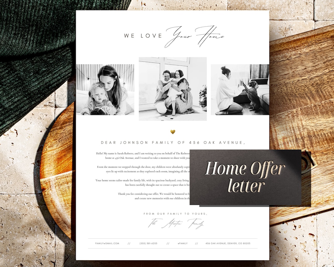 Home Offer Letter to Seller, House Offer Letter Template, Professional ...
