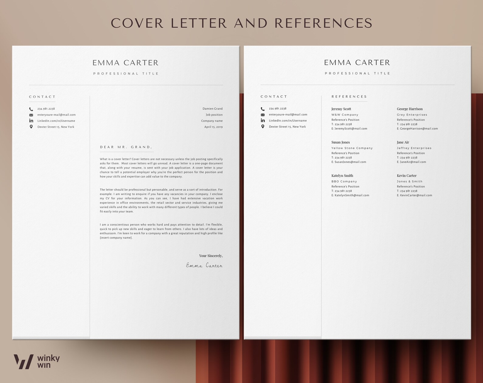 Resume and Cover Letter Template, Cv Template Creative Resume Template ...