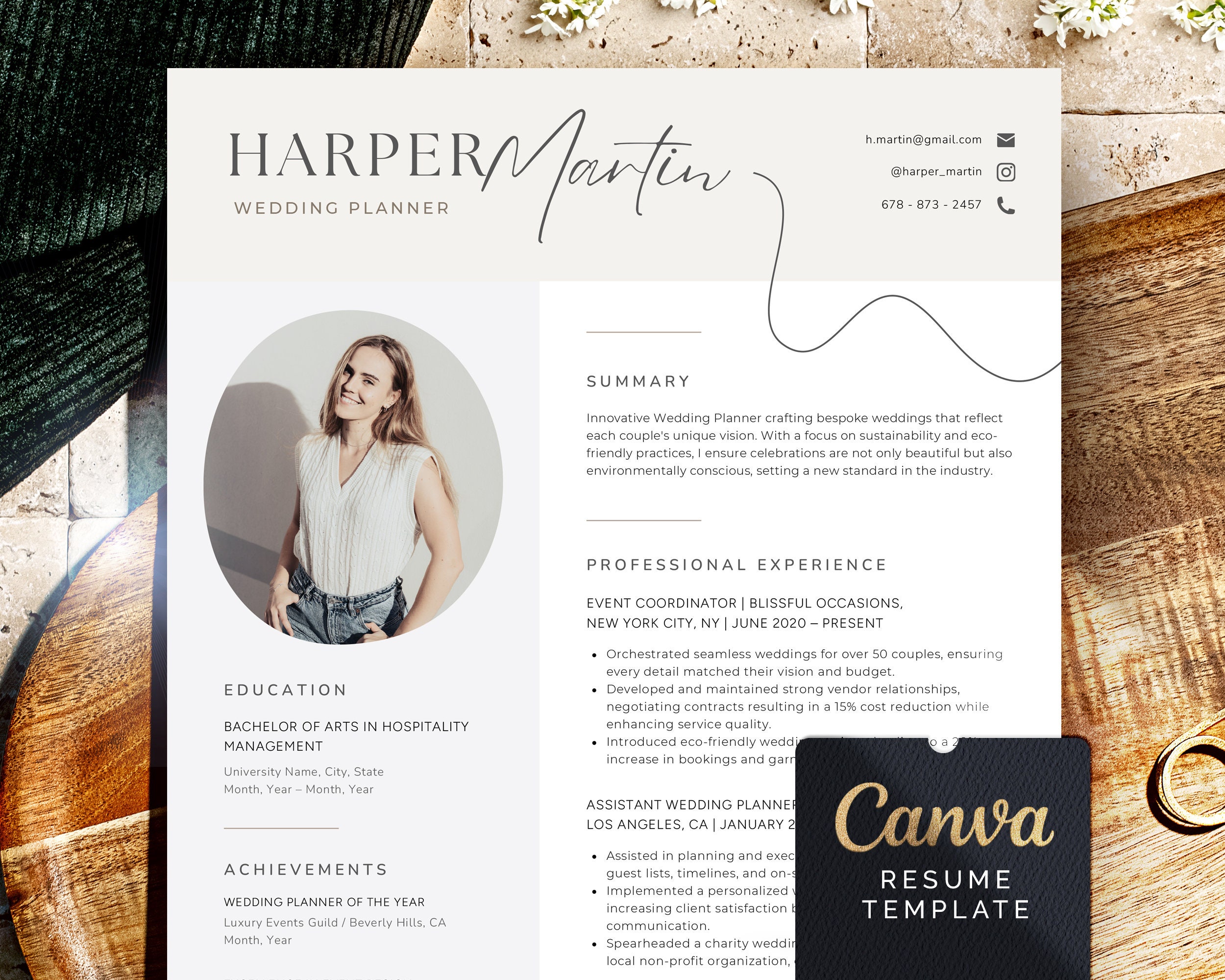 Wedding Planner Resume Template, Wedding Event Planner Resume Cv ...