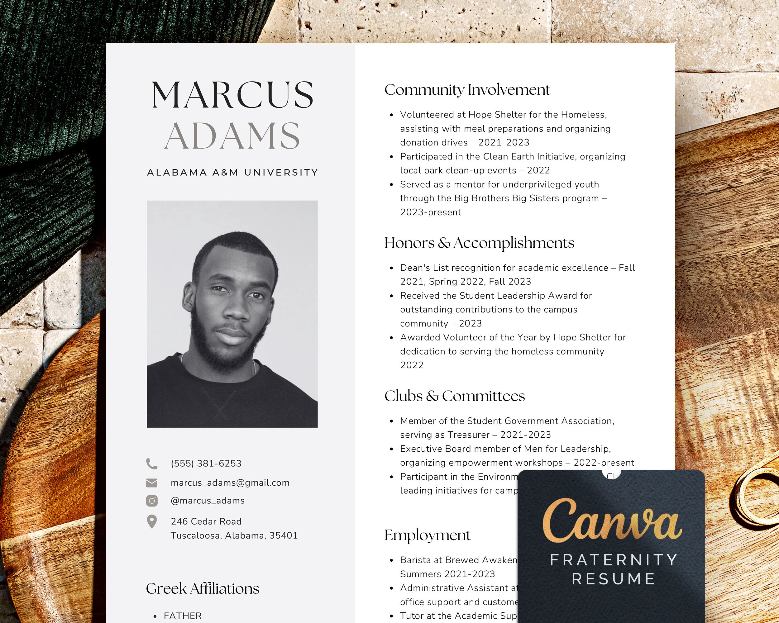 Fraternity Rush Resume With Photo, Fraternity Resume Template ...