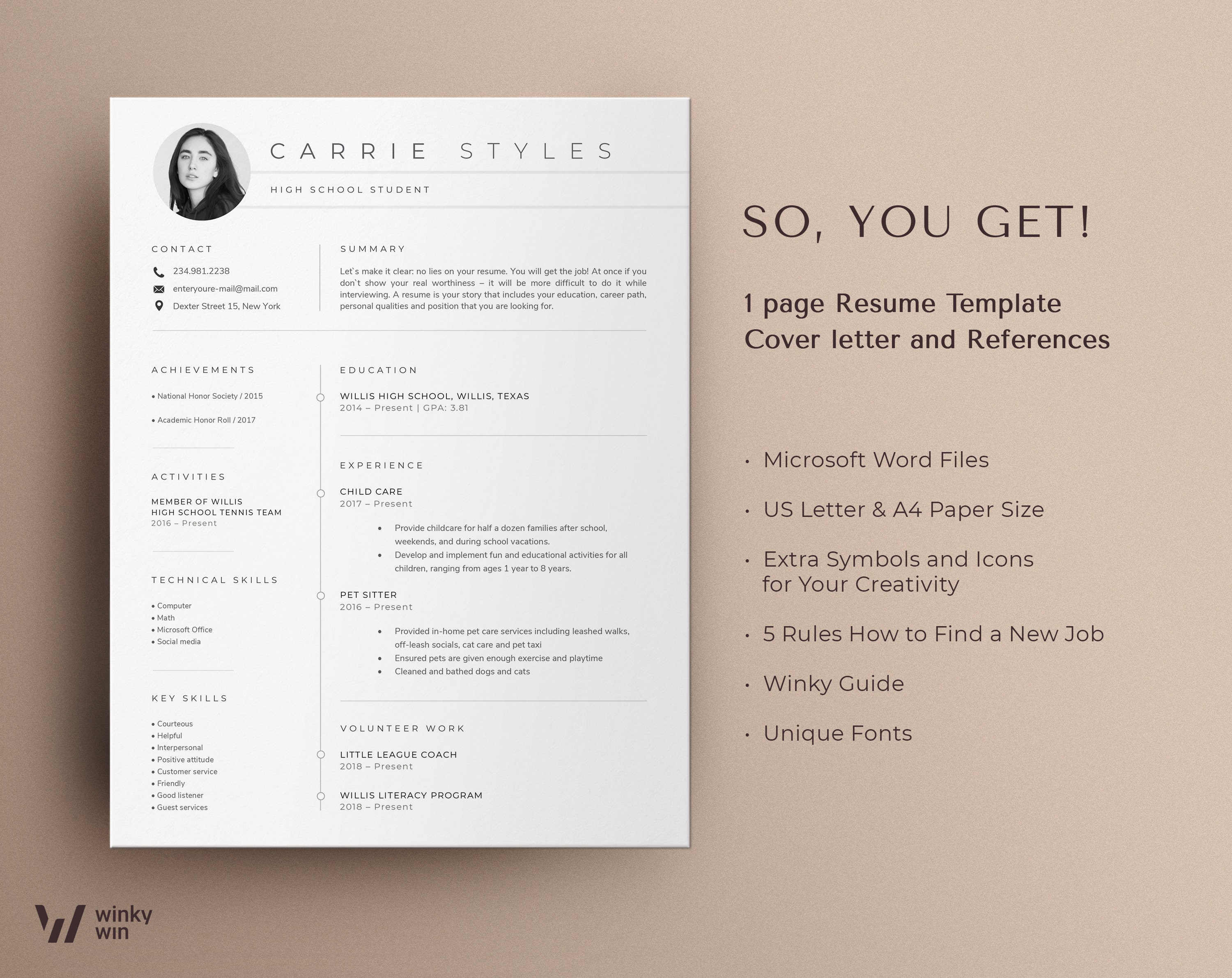 Graduation Gifts for Her High School Resume Template Students, College ...