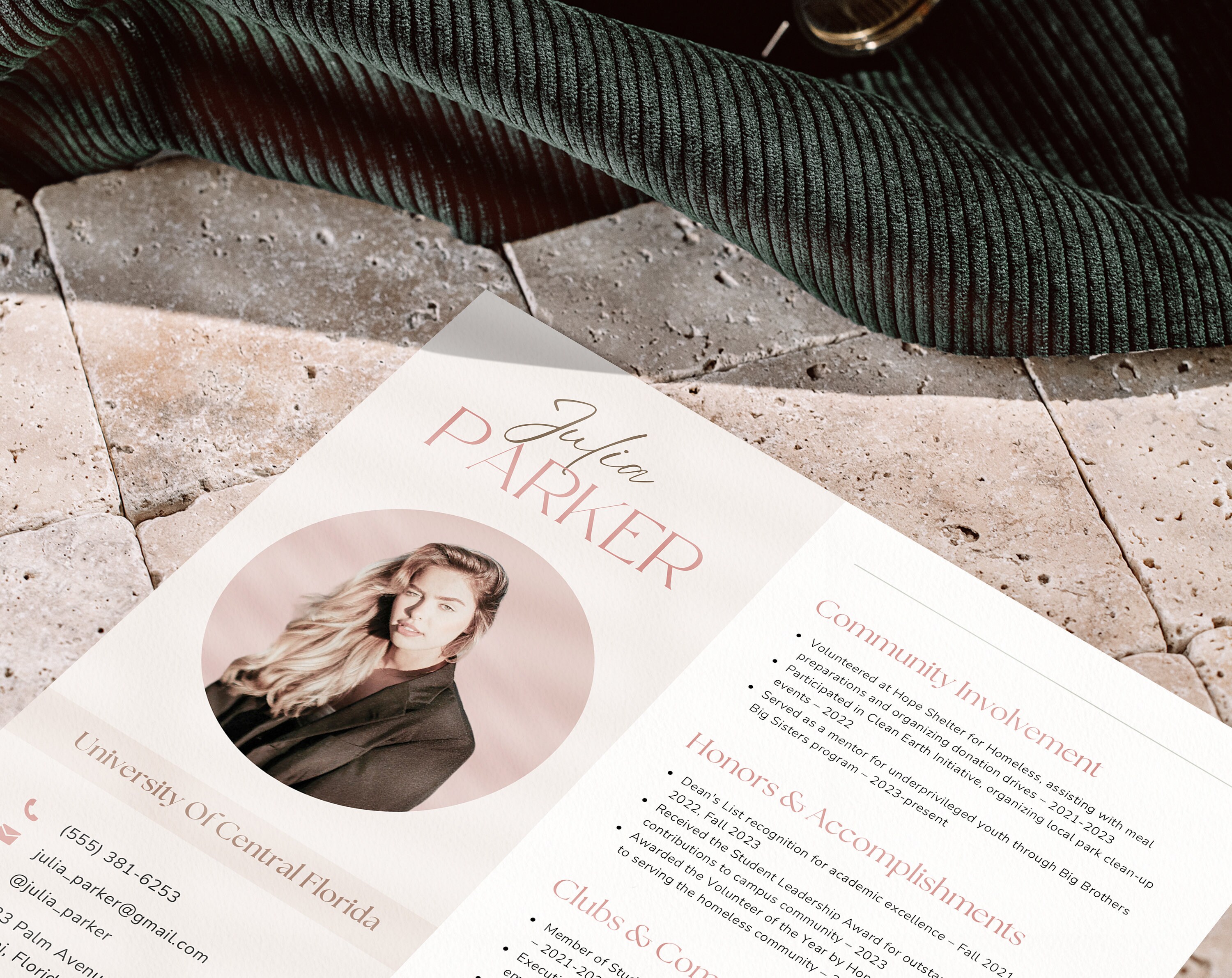 Professional Sorority Resume Template Canva, Greek Life Resume Design ...