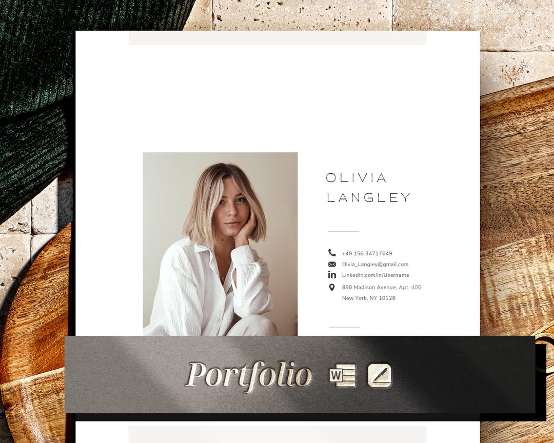 Modern Portfolio Template, Professional Portfolio Layout, Marketing ...