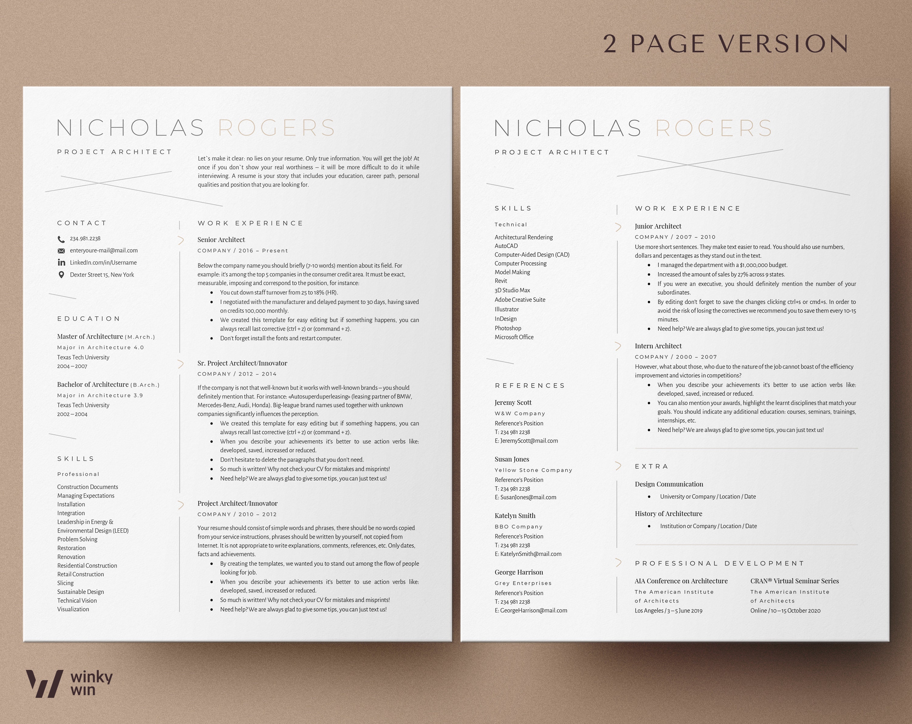 Resume Templates Architect Cv Template Architectural Resume Template ...