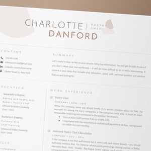 Modèle de CV de chef pâtissier, pâtissier, pâtissier, Konditor, modèle ...