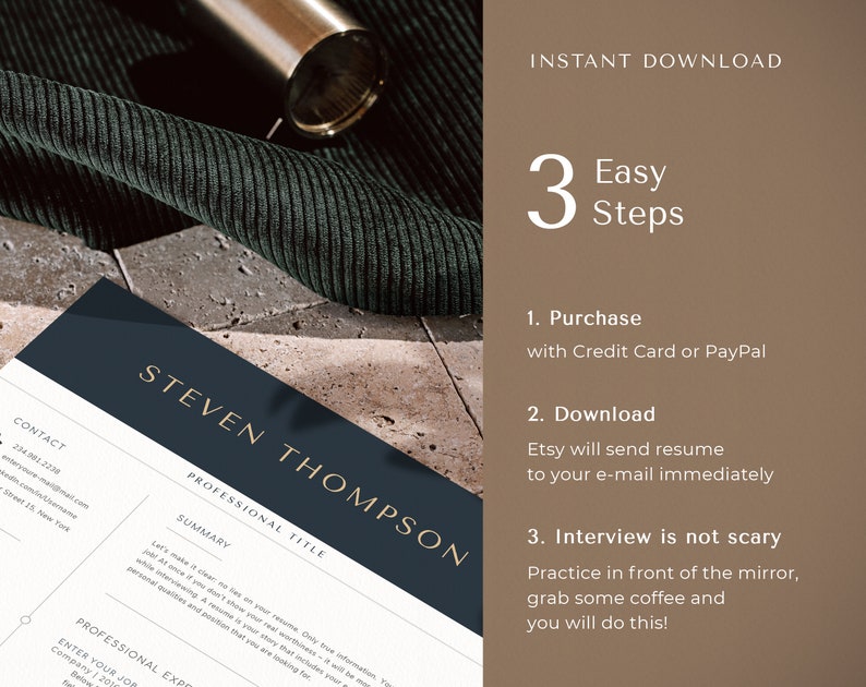 Resume 2024, Gold and Blue Resume Template and Cover Letter, Mac Pages ...