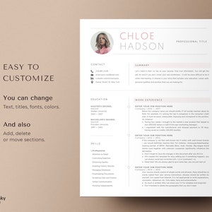 Pink Resume Template Word + Mac Pages | Rose Creative Resume Templates ...