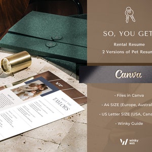 Standout Rental Resume Template, Renter Cv Template, Rental Application ...