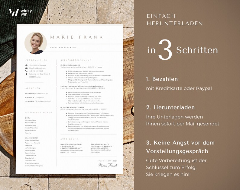 Bewerbung Bewerbungsvorlagen Lebenslauf Vorlage Word Mac - Etsy