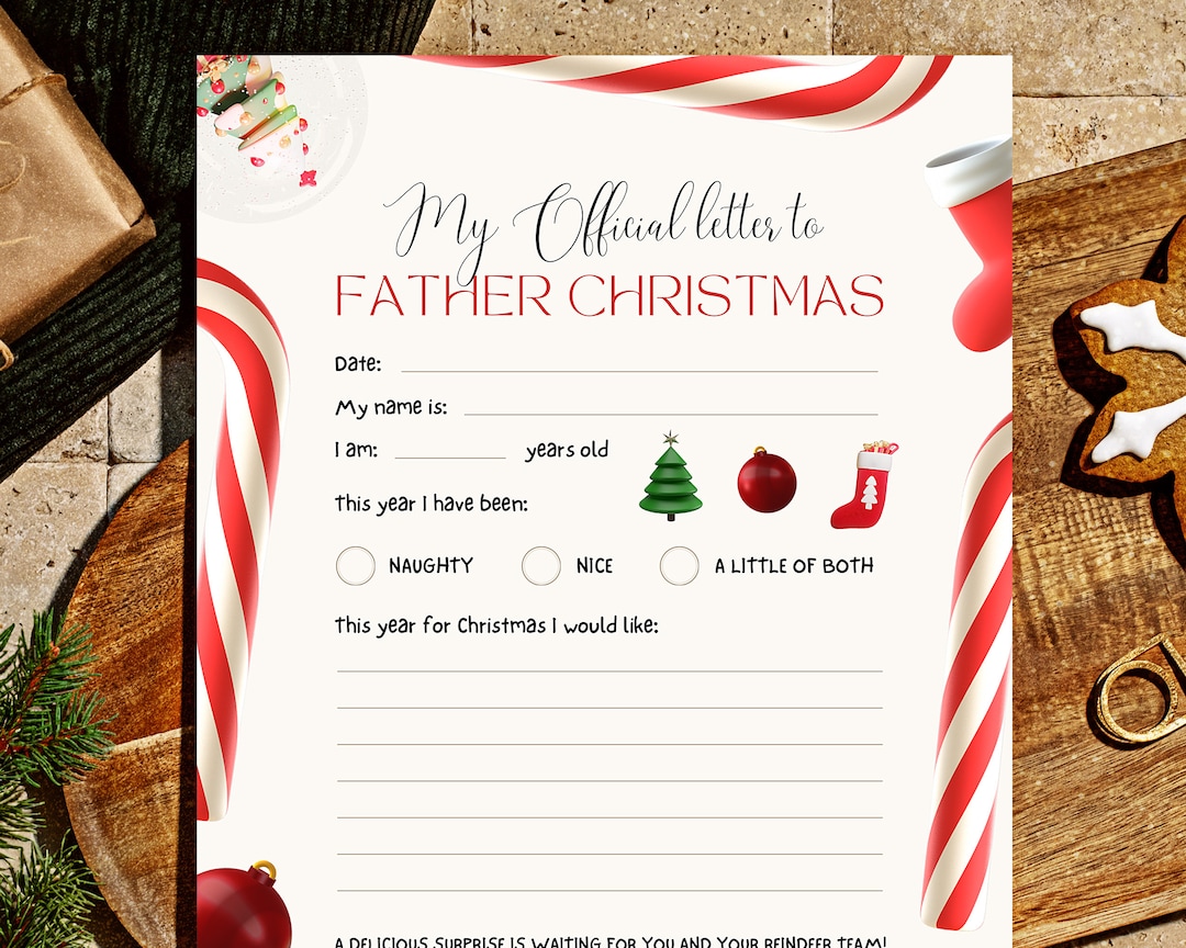 Official Letter to Father Christmas, A4 Size, Letter to Santa for ...