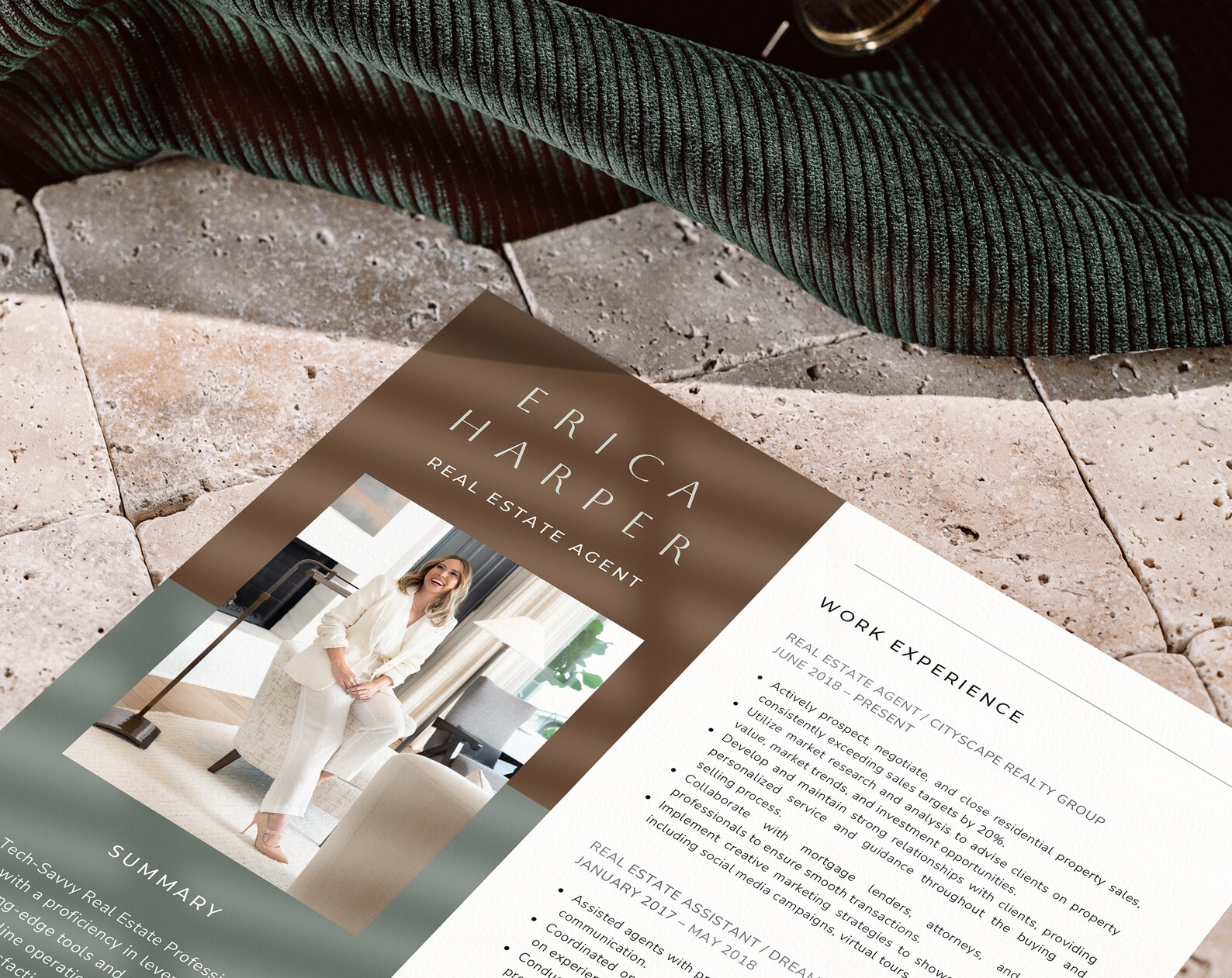 Realtor Resume Template Real Estate Agent Resume, Modern Cv Template ...