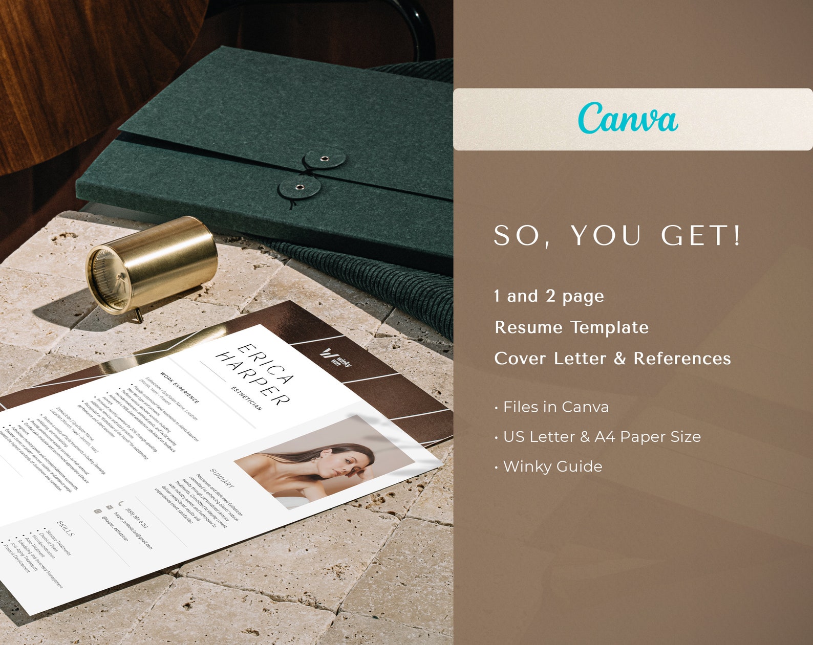 Esthetician Resume Example, Minimalist Beauty Resume Template for ...