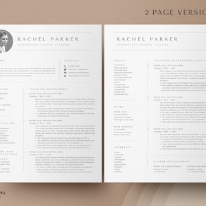 Teacher Resume Template With Photo, Word & Pages, Editable Teacher ...