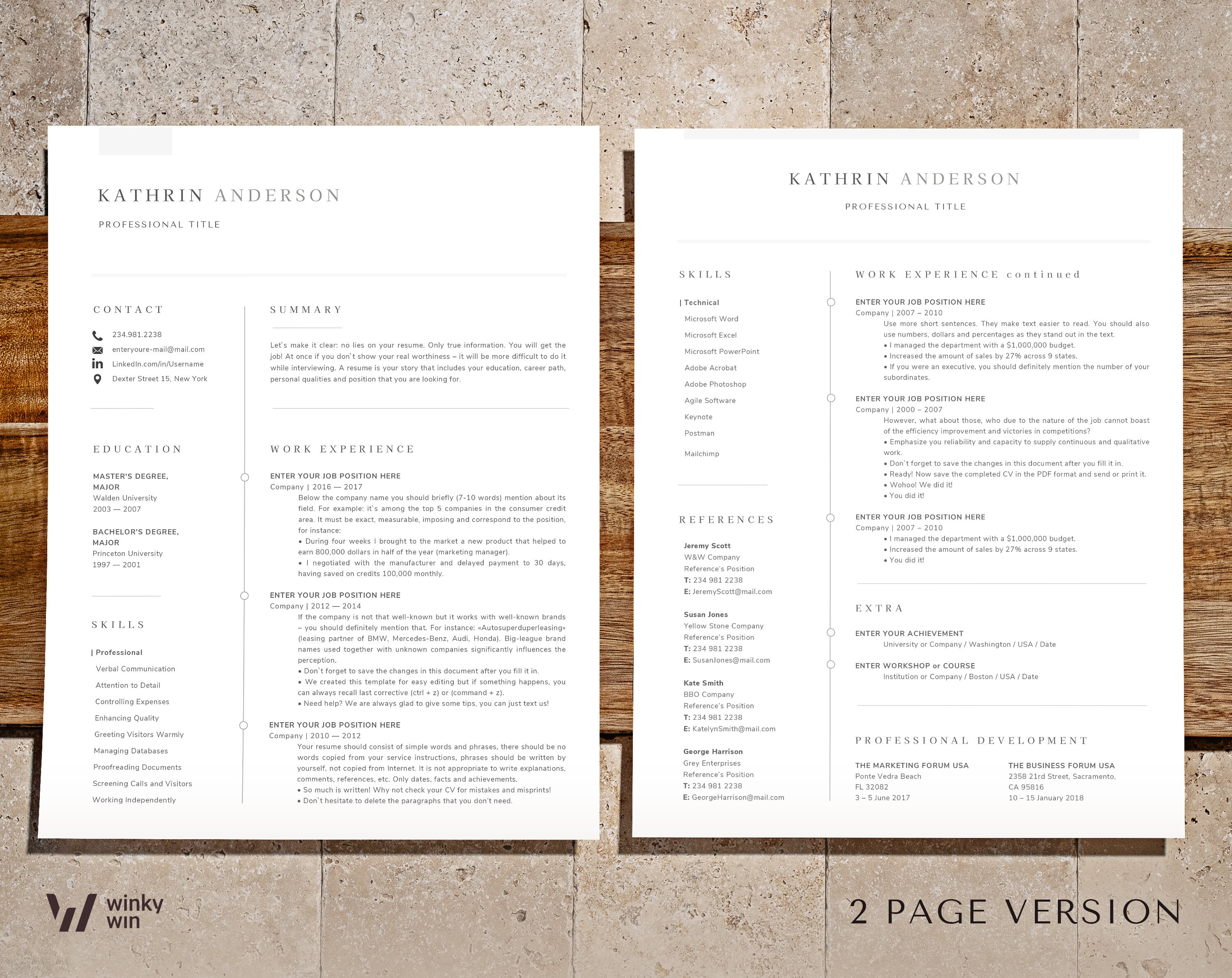 Easy to Edit Professional Resume Template, User Friendly Resume Designs ...