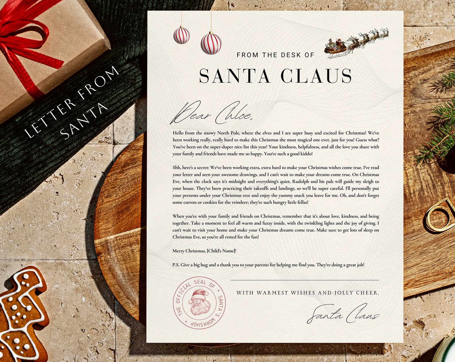 Editable Official Letter From Santa Claus, Nice List Certificate Santa ...