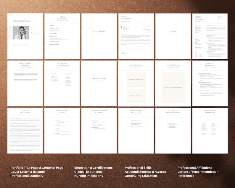 Nurse Portfolio Template, Professional Nursing Portfolio for RN, LPN ...