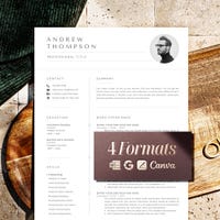 Clean Modern Resume Template 4 Page | CV Template + Cover Letter ...