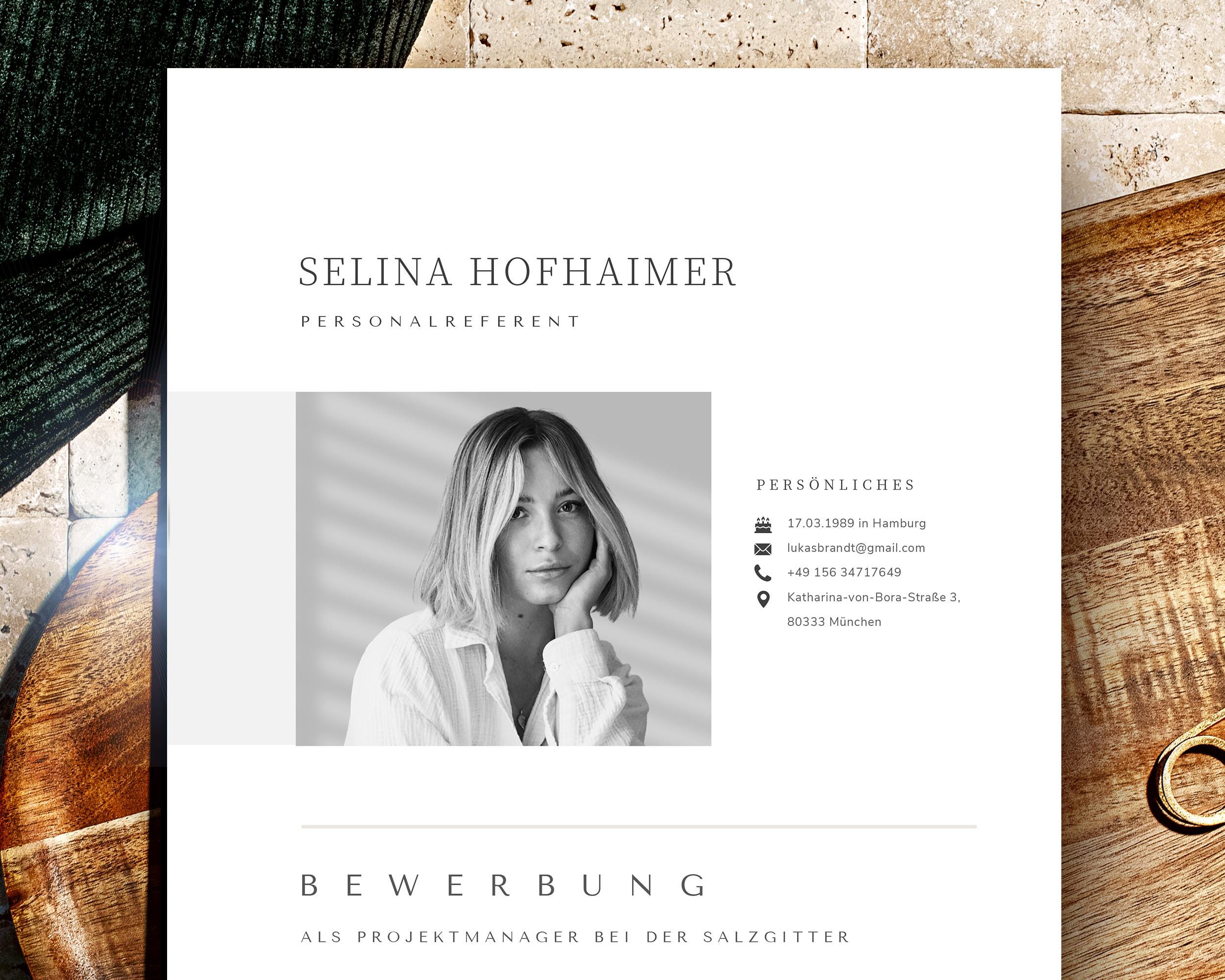 Bewerbungsvorlagen Pages und Word Vorlage Lebenslauf mit Foto, Bewerbungsschreiben Herunterladen ...