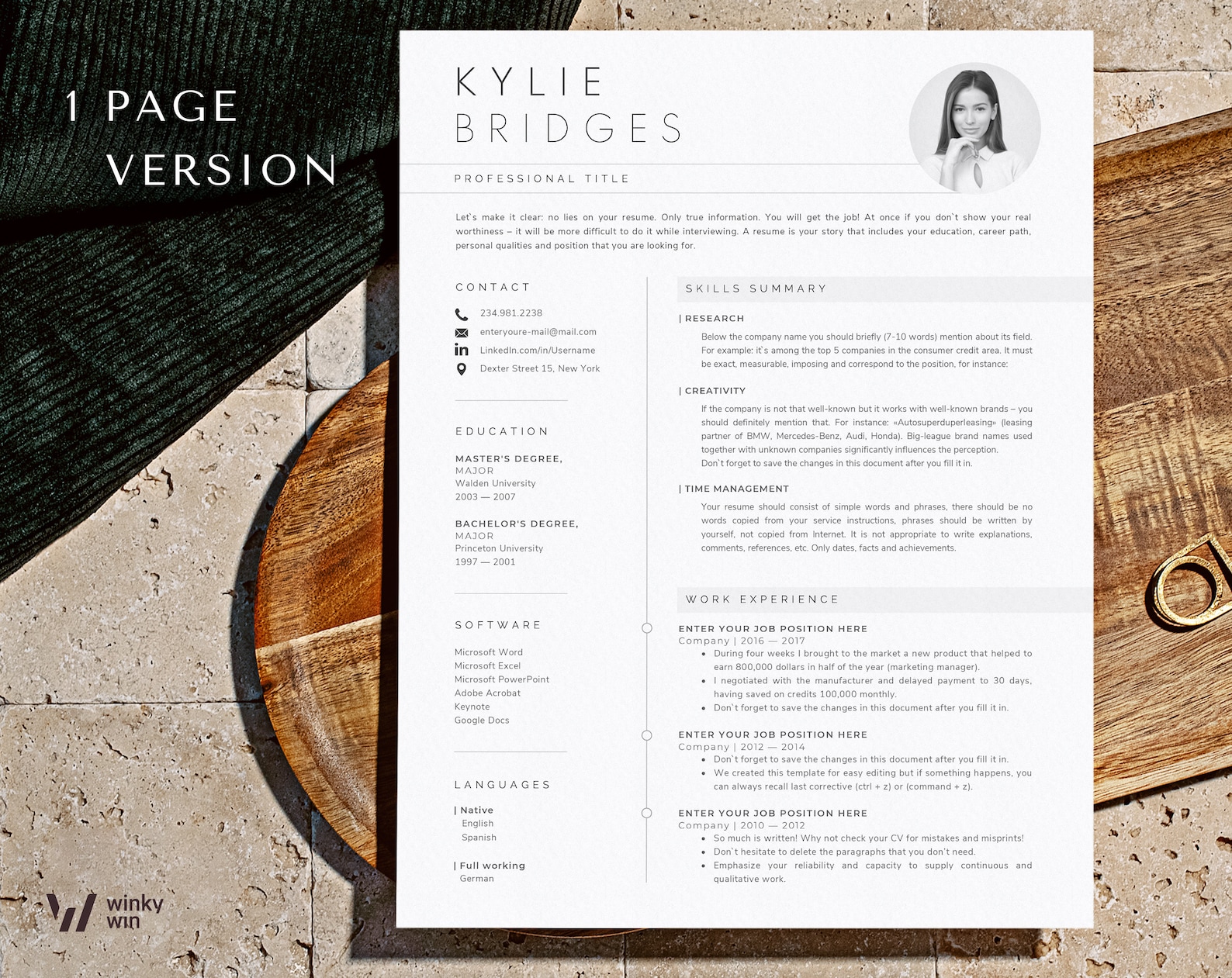 Combination Resume Template Format, Combination CV Template Resume With ...