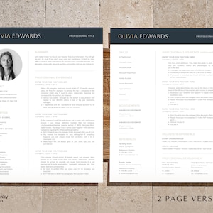 Minimalist Resume Template With Photo, Creative Cv Template With Photo ...