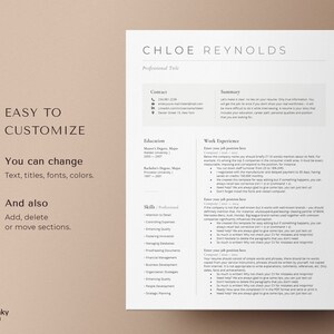 Modern Resume Template Apple Pages + MS Word, Cv Template With Summary ...