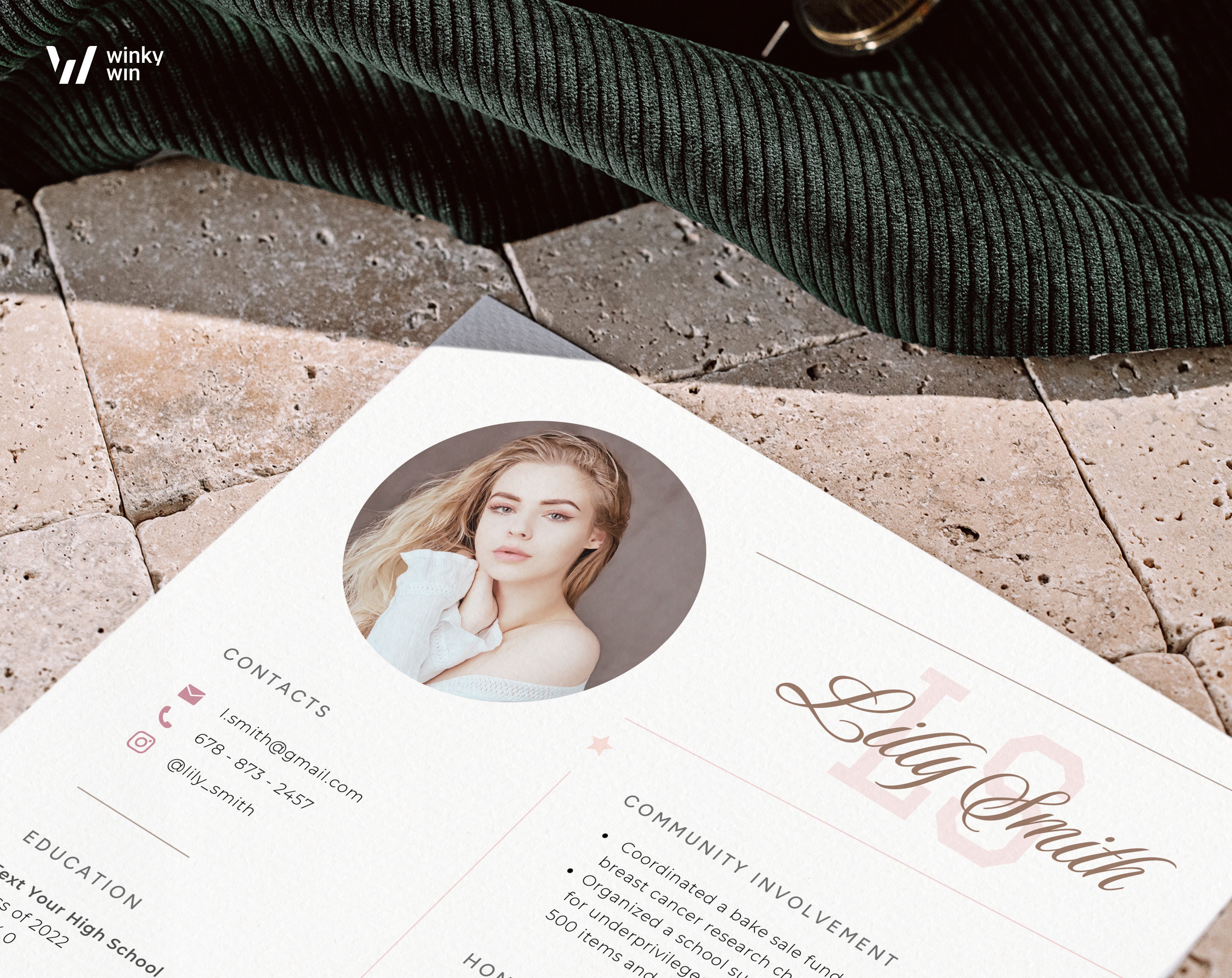 Monogrammed Sorority Resume Template, Rush Resume With Monogram ...